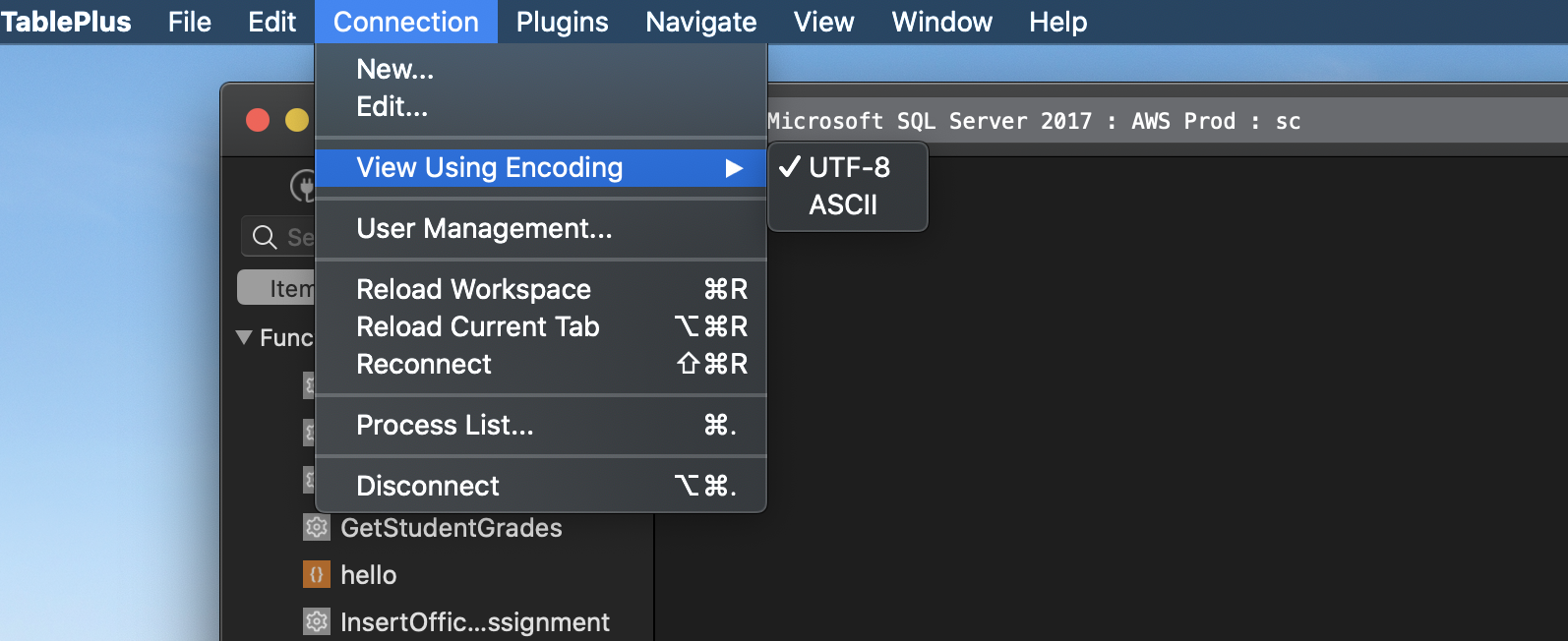 SQL Server Arabic Encoding : ?????? · Issue #1644 · TablePlus/TablePlus · GitHub
