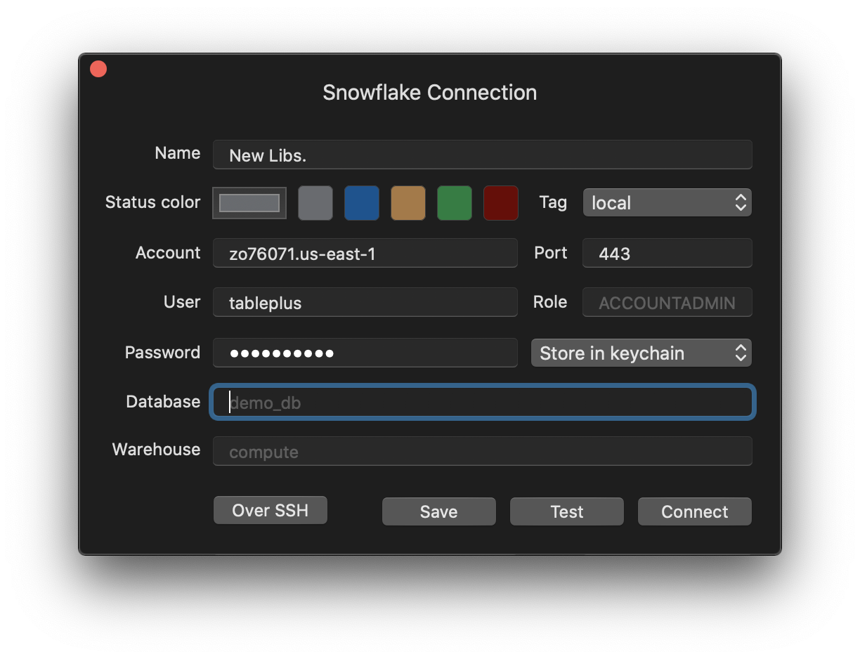Can not connect to snowflake DB · Issue #1681 · TablePlus/TablePlus · GitHub