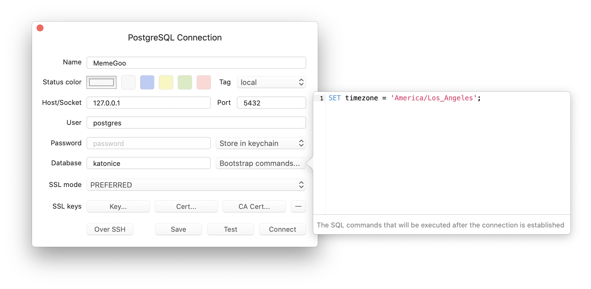 Idea: Add bootstrap/startup queries per connection · Issue #247 · TablePlus/TablePlus · GitHub