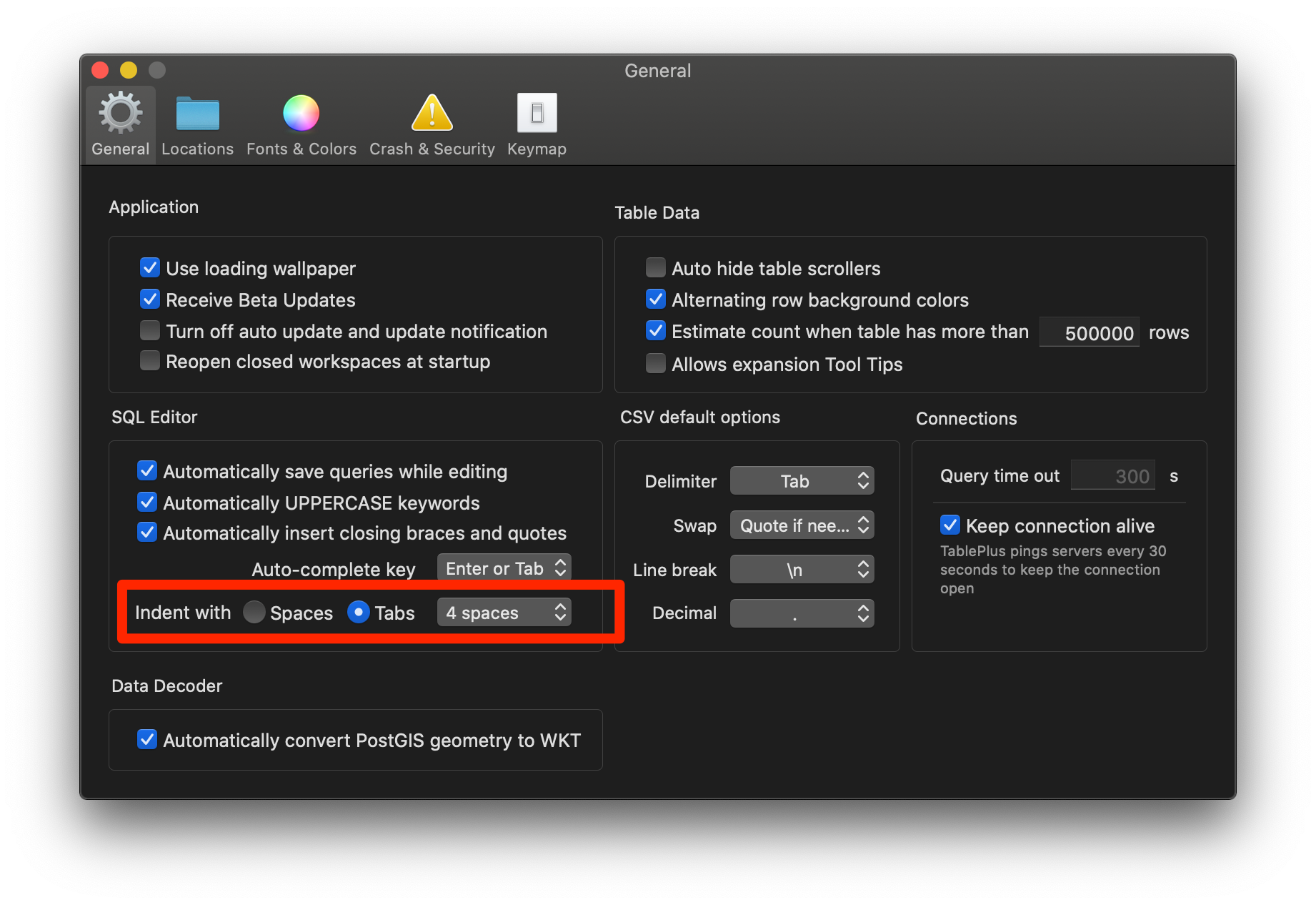 Support padding adjust in sql editor · Issue #1856 · TablePlus/TablePlus · GitHub