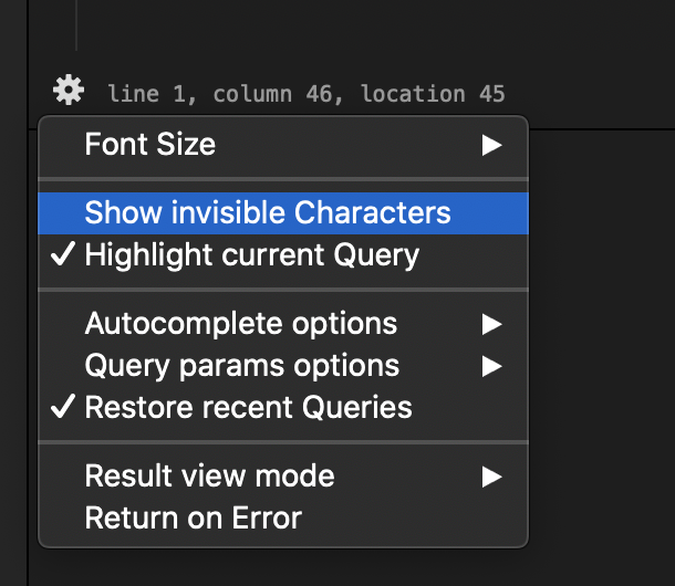 SQL Query tab adds non-printable unicode characters · Issue #1634 ...