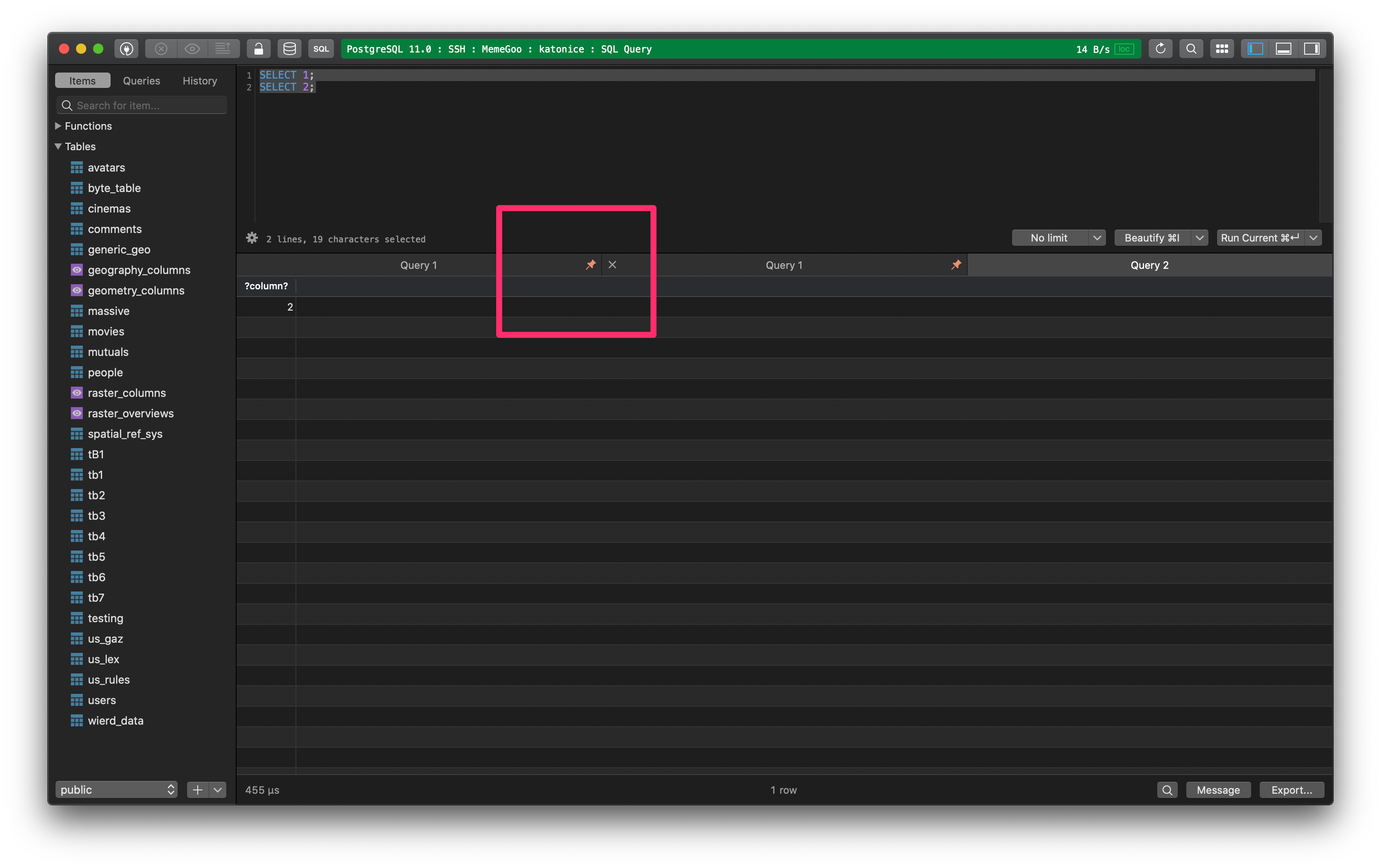 [Feature Request] Support pinning result tabs. · Issue #1353 · TablePlus/TablePlus · GitHub