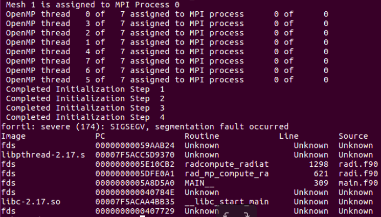 segmentation fault with single processor FDS · Issue #6041 · firemodels/fds · GitHub