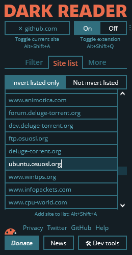 [Feature Request] Add a delete button for each address in list. · Issue #9677 · darkreader ...