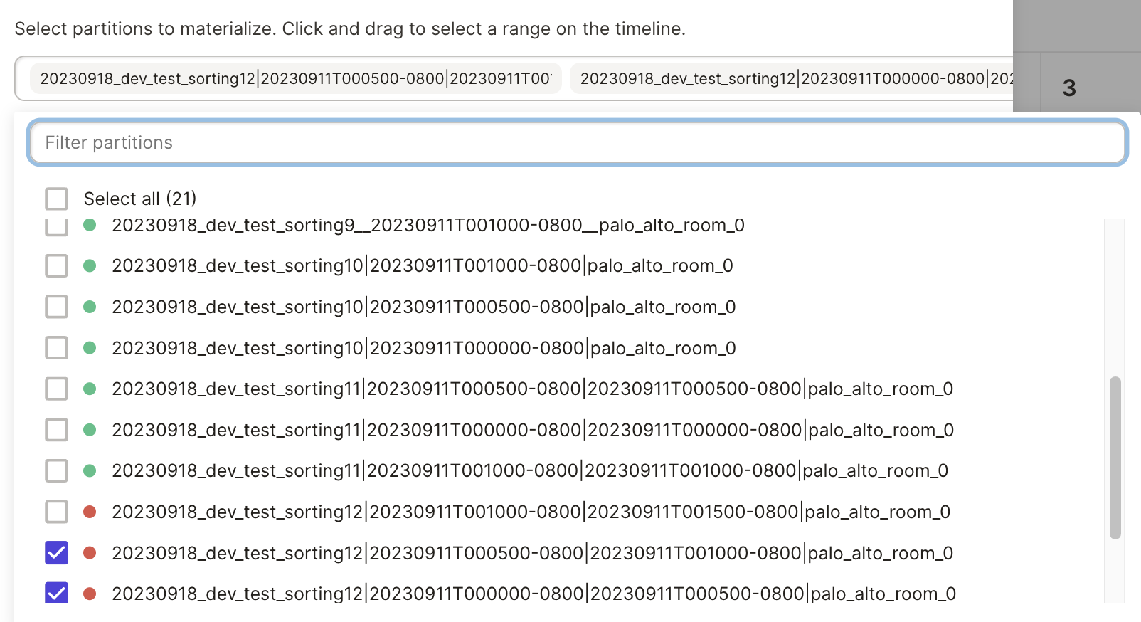 Partition selection doesn't show status for long partition names · Issue #16668 · dagster-io ...