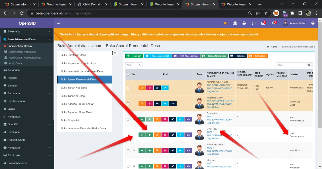 Bug/error: urutan sturuktur anggota pemerintah tidak sesuai yang di ...