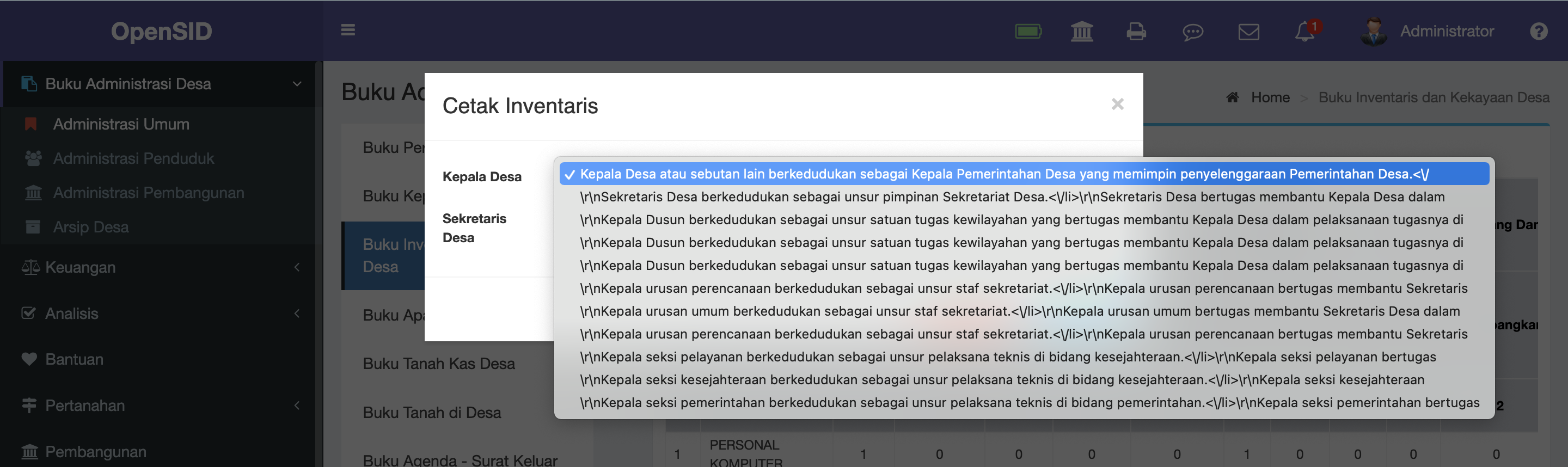 Bug/error: error unduh Buku Inventaris dan Kekayaan Desa · Issue #5719 · OpenSID/OpenSID · GitHub
