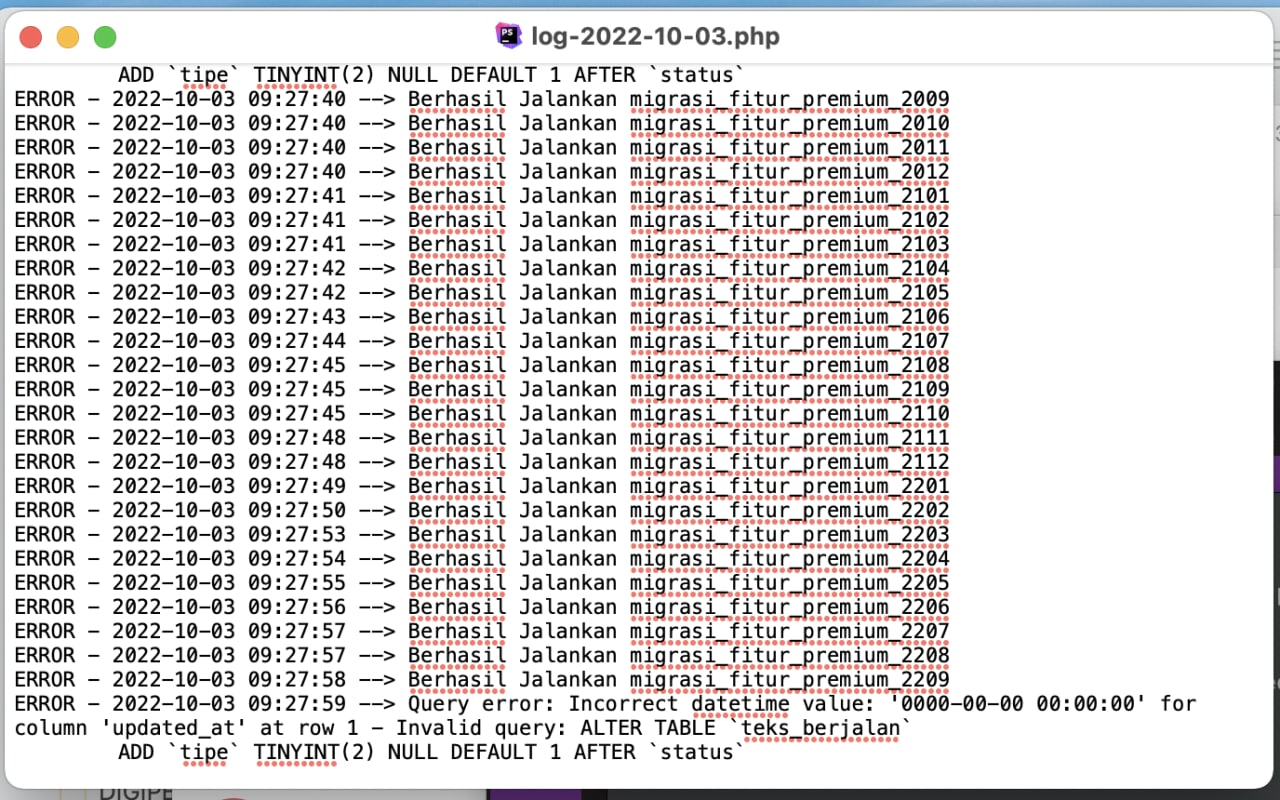 Bugerror Gagal Migrasi V2210 Premium Khusus Desa Cigelamdesaid · Issue 5747 · Opensid