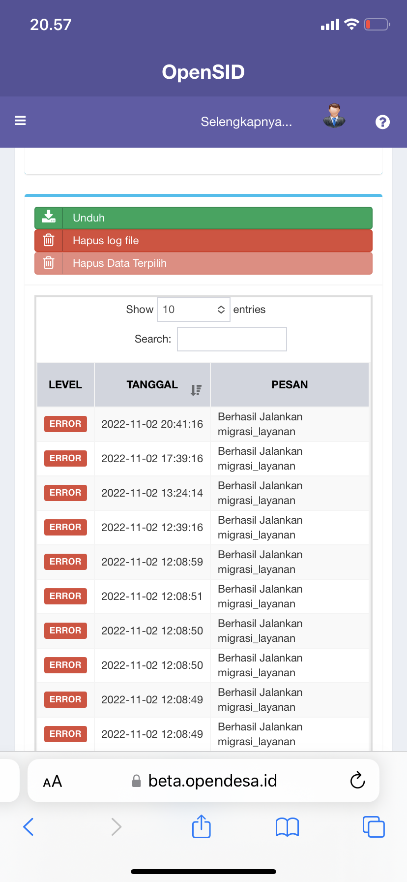 Bugerror Log Error Berhasil Jalankan Migrasilayanan · Issue 5908 