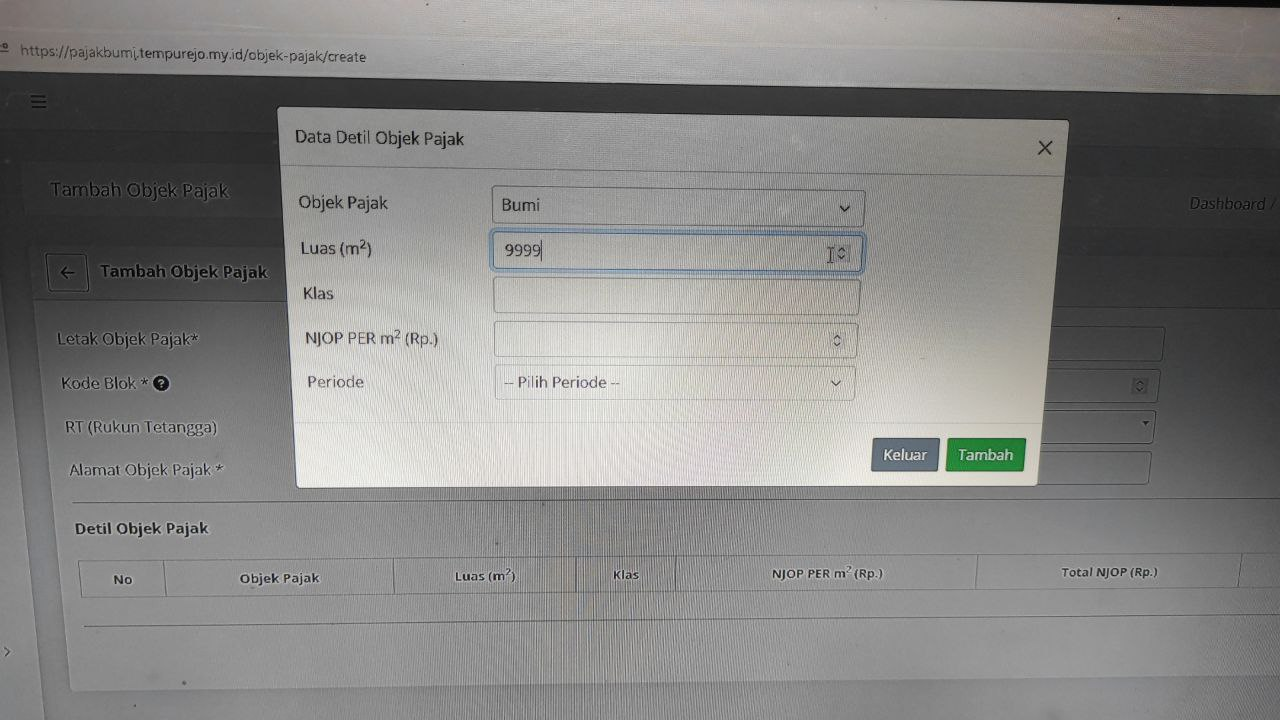 tambahkan max length input luas objek pajak · Issue #105 · OpenSID/wiki-pbb · GitHub