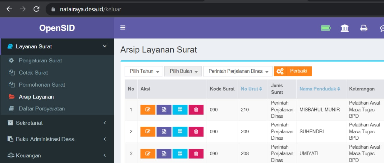 Bug/error: perubahan pada arsip layanan surat · Issue #6130 · OpenSID/OpenSID · GitHub