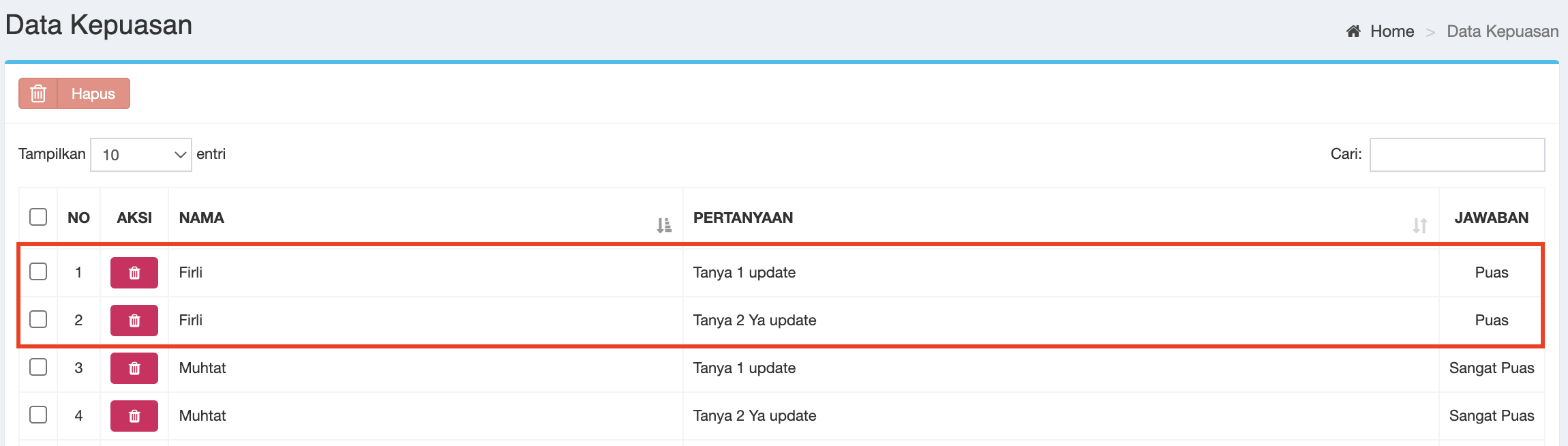 Bug/error: buku tamu jika pertanyaan di perbarui maka pertanyaan yang tersimpan ikut berubah ...