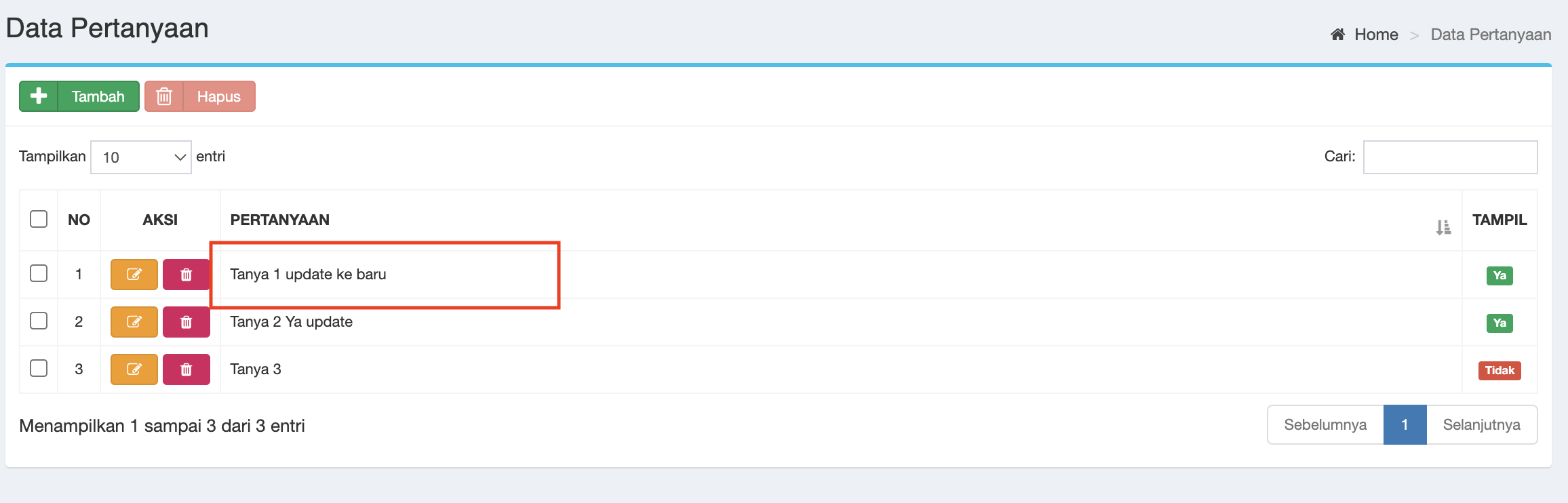 Bug/error: buku tamu jika pertanyaan di perbarui maka pertanyaan yang tersimpan ikut berubah ...