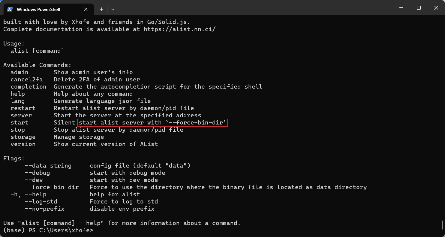 win版 V3 使用alist server和alist start不同命令启动AList 各自会生成独立的配置及数据文件导致alist start启动时输入初始密码一直显示密码不正确 · ...
