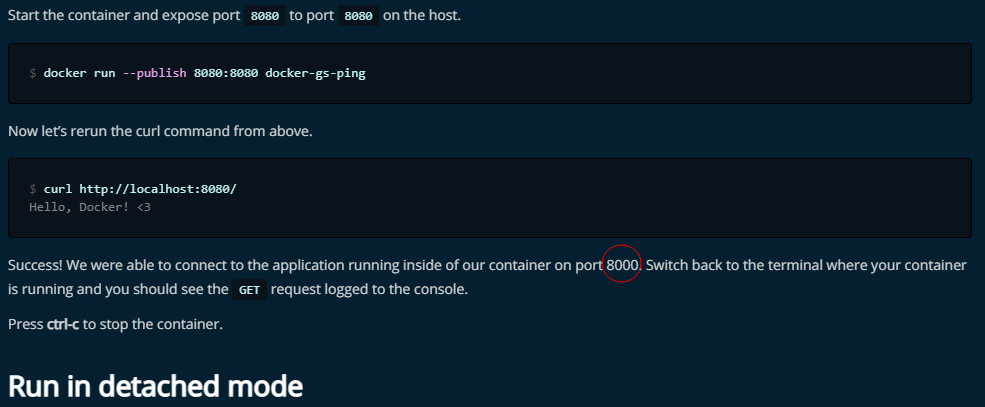 Typo in 'container on port 8000' · Issue #14730 · docker/docs · GitHub