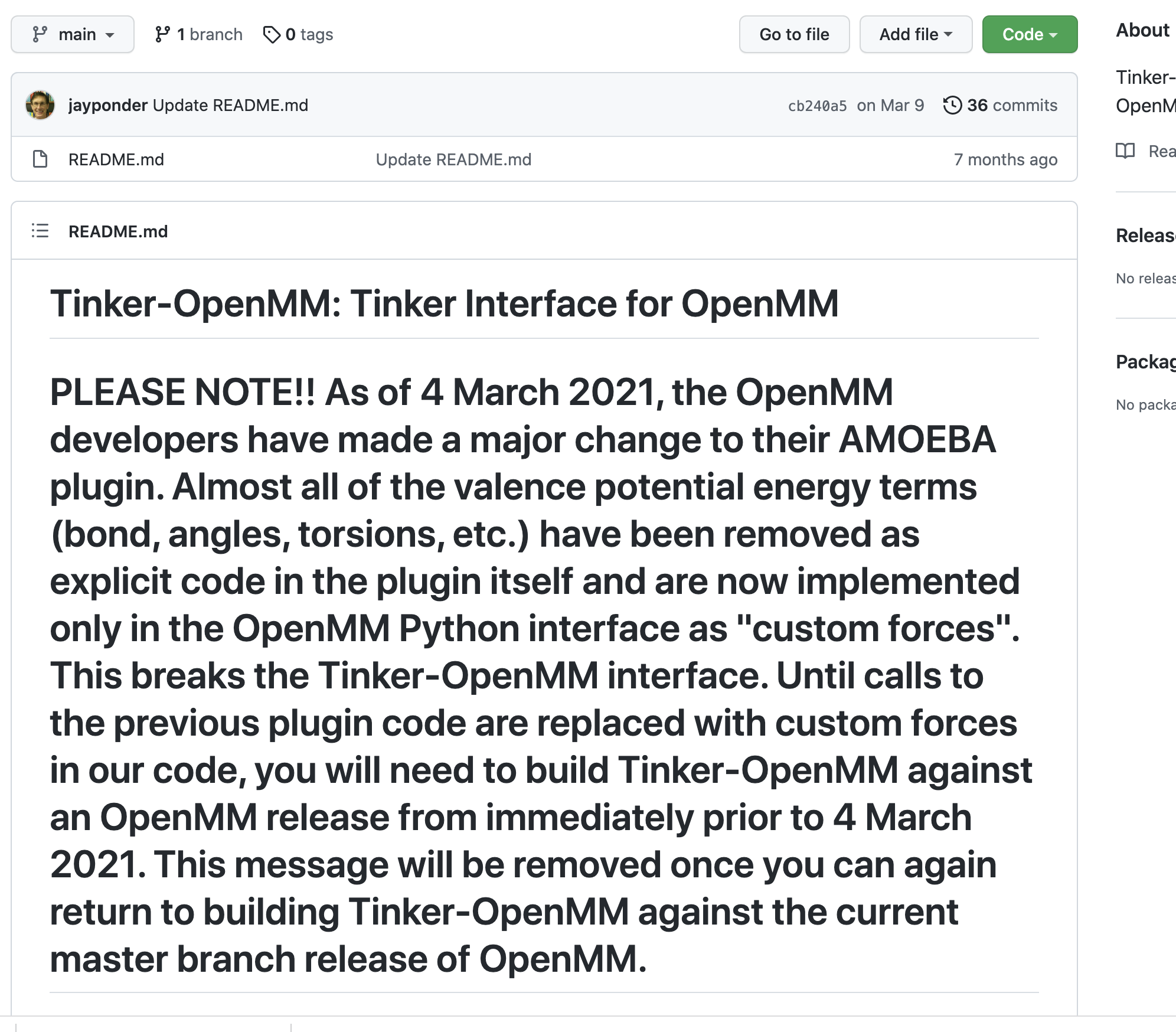 OpenMM 7.6 release issues and next steps · Issue #3232 · openmm/openmm · GitHub