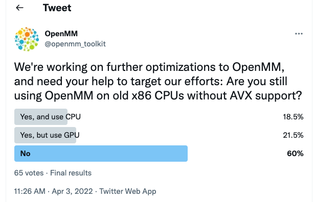 Drop support for processors without AVX · Issue #3544 · openmm/openmm ...