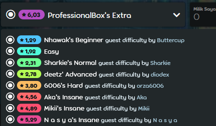 (Beatmap Discussion Page) Guest Difficulty indicators on the difficulty ...
