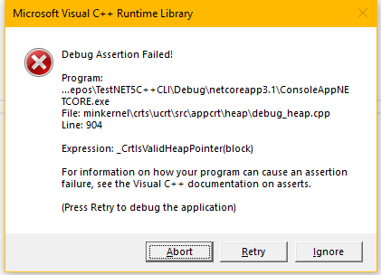 C++/CLI Net Core 3.1, .NET 5 (Core CLR) std::function crash · Issue #15689 · dotnet/sdk · GitHub