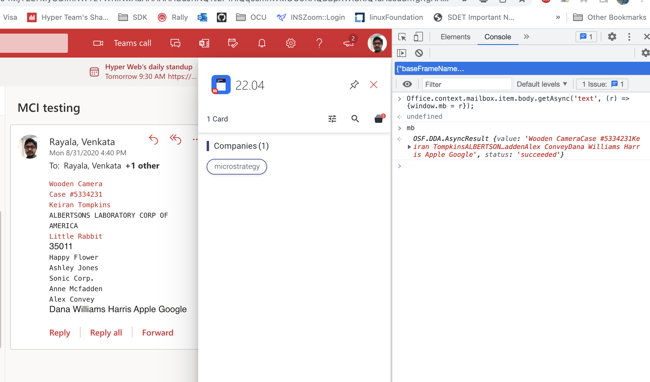 [Outlook] Office.js on Browsers incorrectly don't add new line tag `\r ...