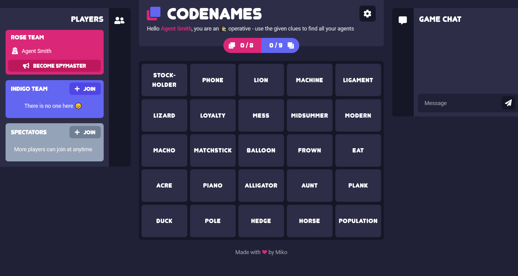 GitHub - mikolajmirko/codenames: Simple multiplayer game where you ...