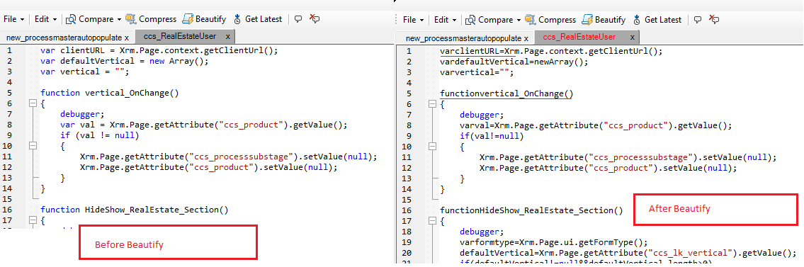 JavaScript beautify not working properly (Plugin Version - 1.2018.3.17 ...