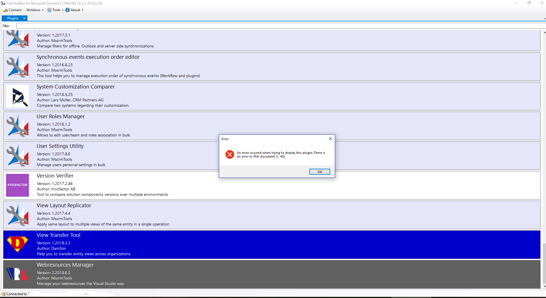 Crashing on start up, Web resource version 2.2018.6.3 · Issue #51 · MscrmTools/MsCrmTools ...