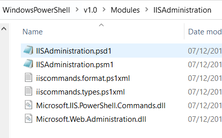 IISAdministration 1.1.0.0 module on Powershell Core 7 missing Microsoft.Web.Administration ...