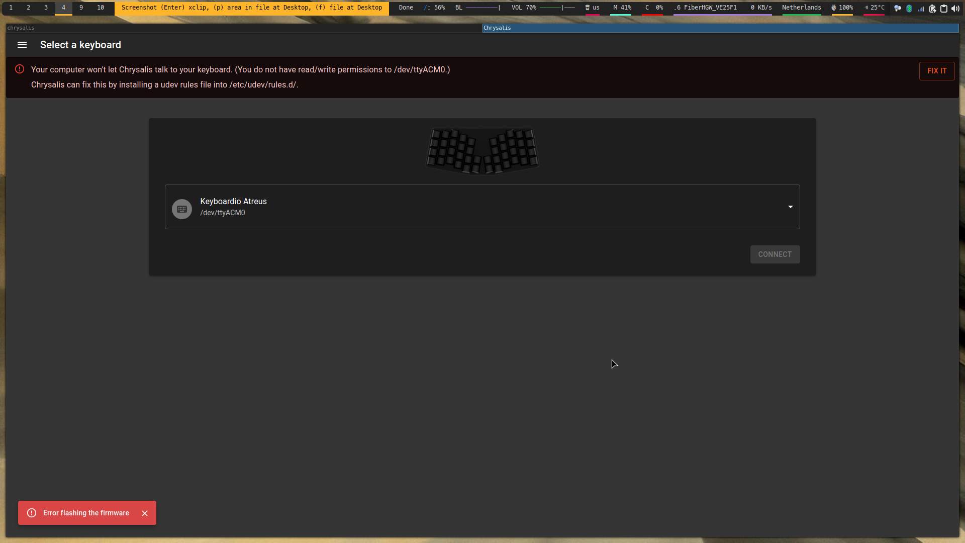 "Error flashing the firmware" Keyboardio Atreus at Archlinux · Issue #1275 · keyboardio ...