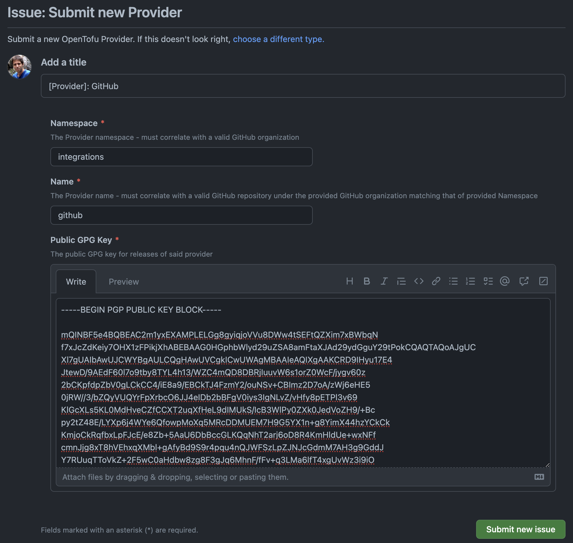 [rfc] Adding A New Provider Module To Registry Via Github Issues · Issue 916 · Opentofu