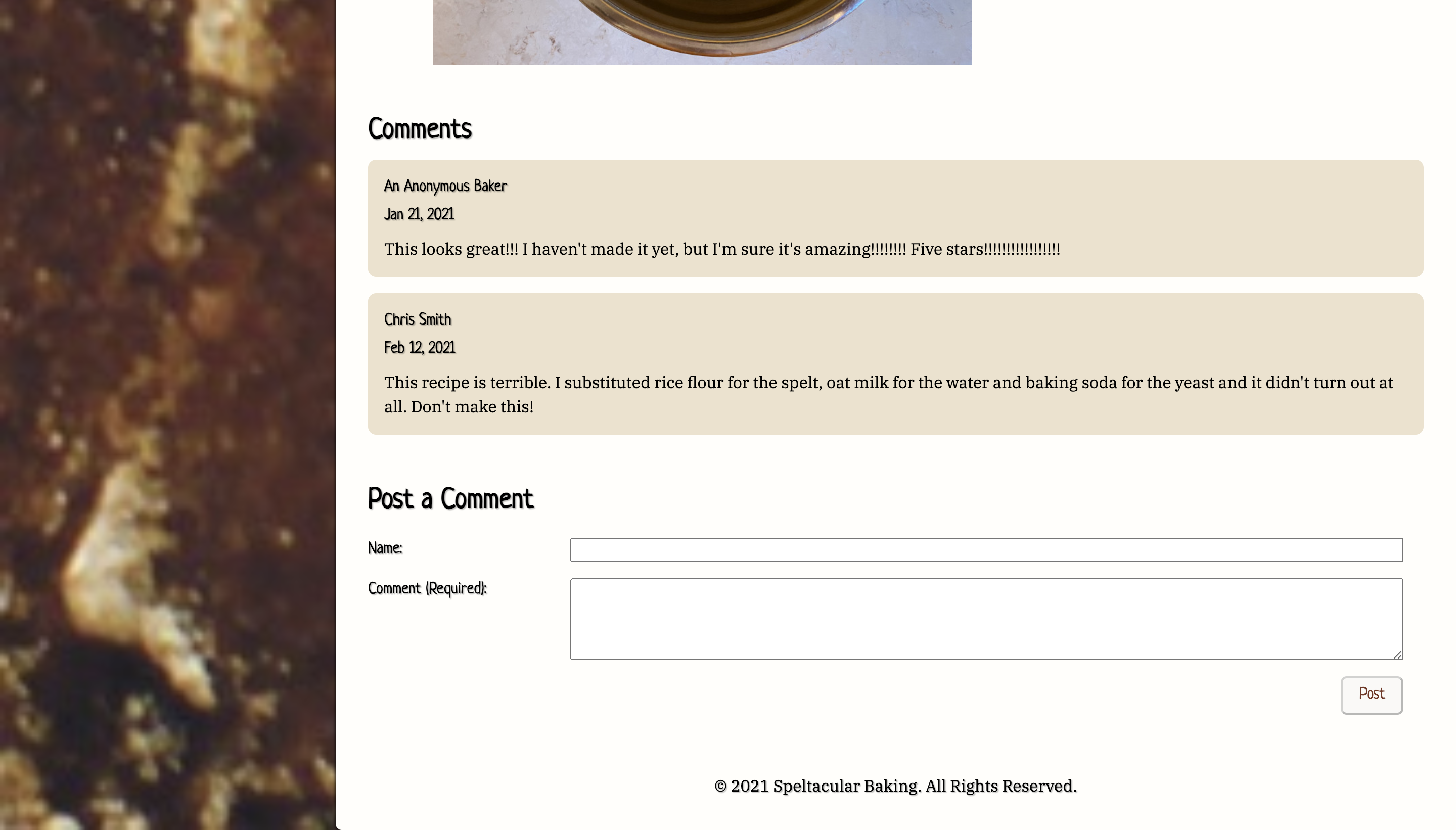 GitHub - EvanKilburn/BakeryWebsite: A website containing wheat intolerant recipes!