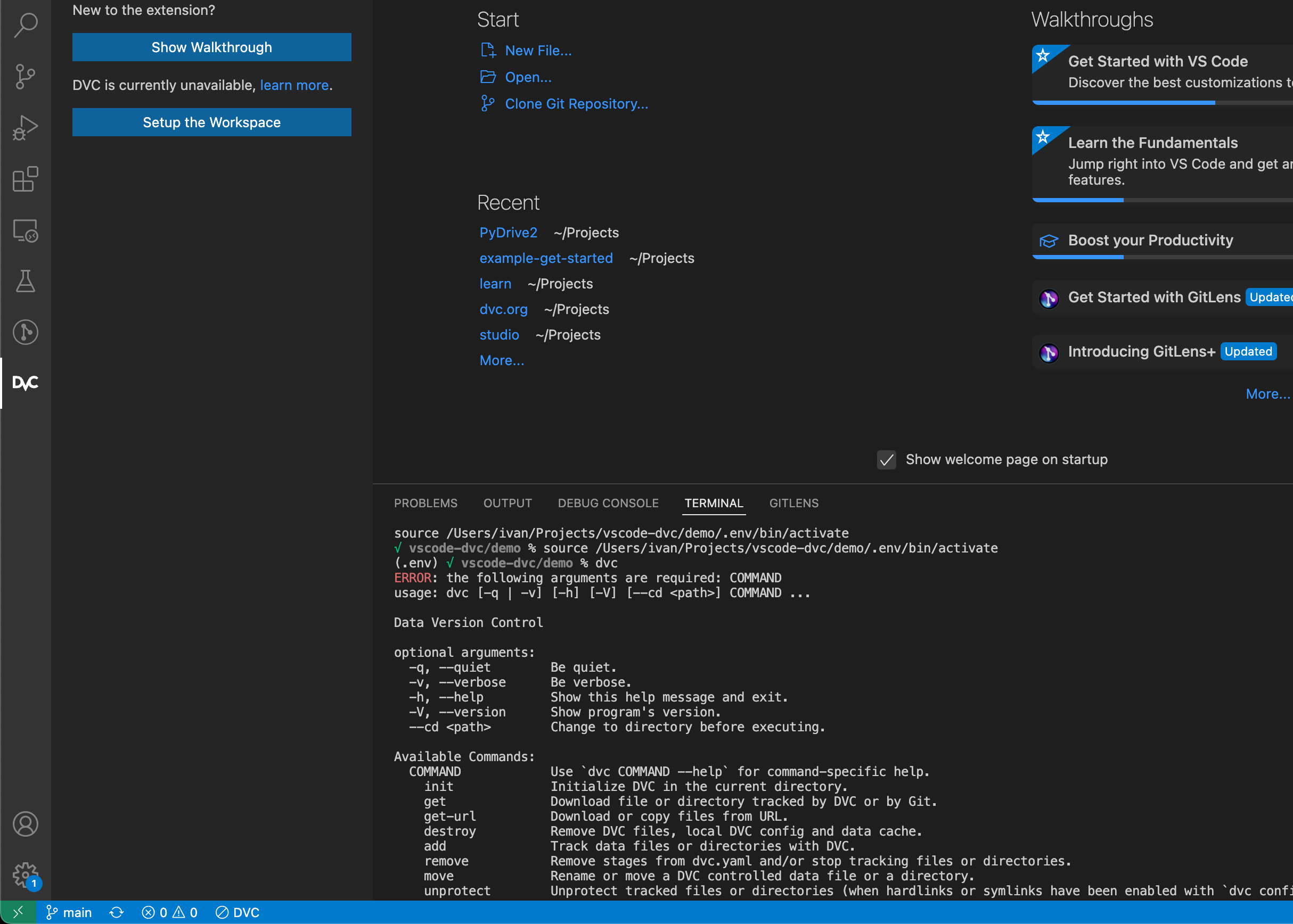 Extension Doesn T Detect Dvc After It S Installed Into The Virtual Env · Issue 1667 · Iterative