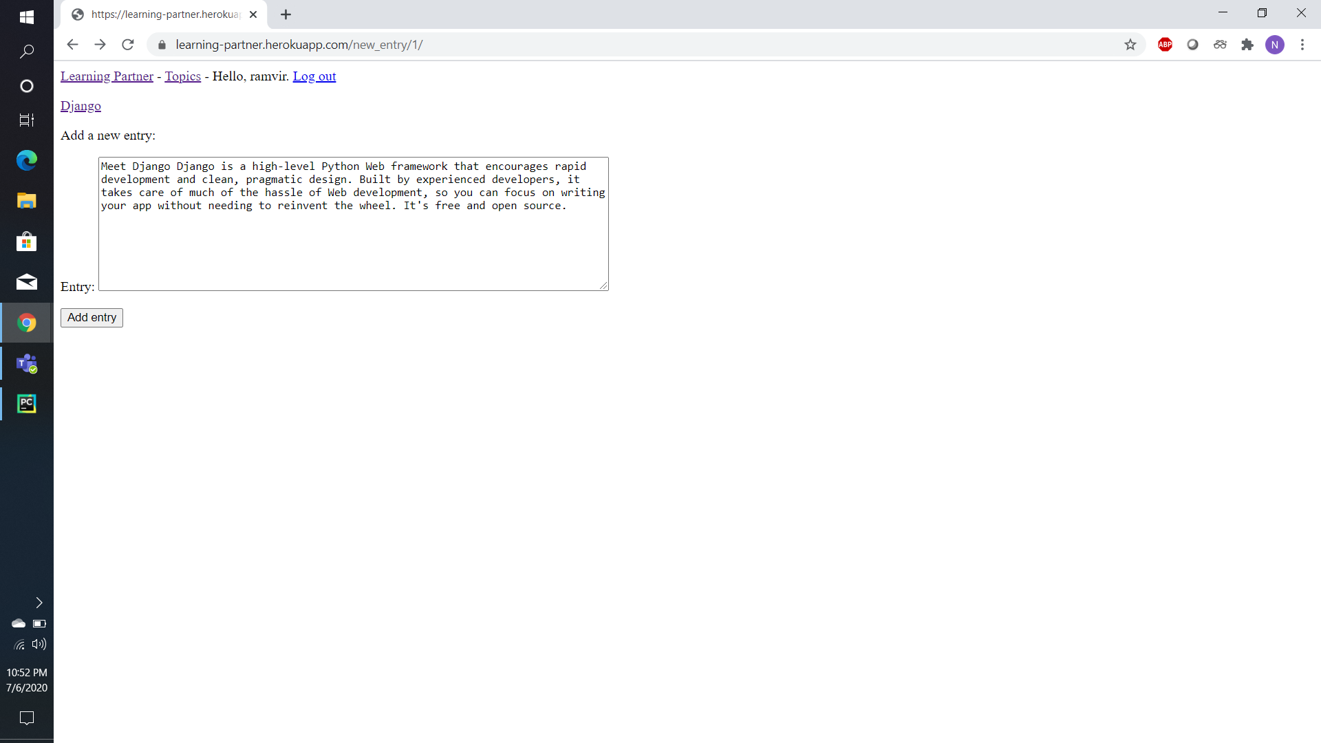 GitHub - namank11/learning-partner: Django Web Application