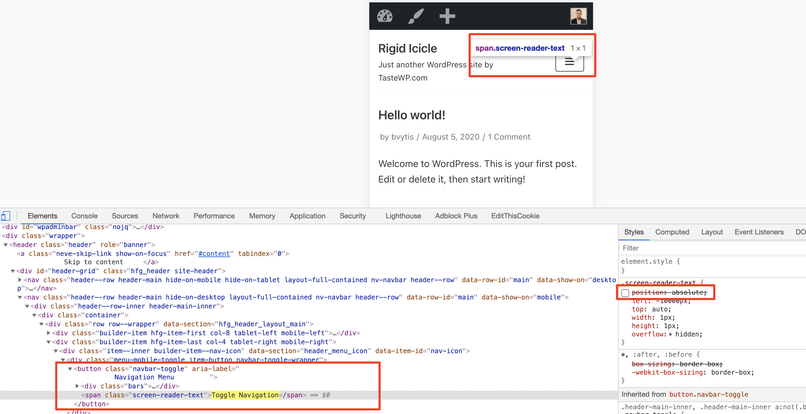 Visual label: Toggle Navigation not in Navigation Menu · Issue #2782 · Codeinwp/neve · GitHub