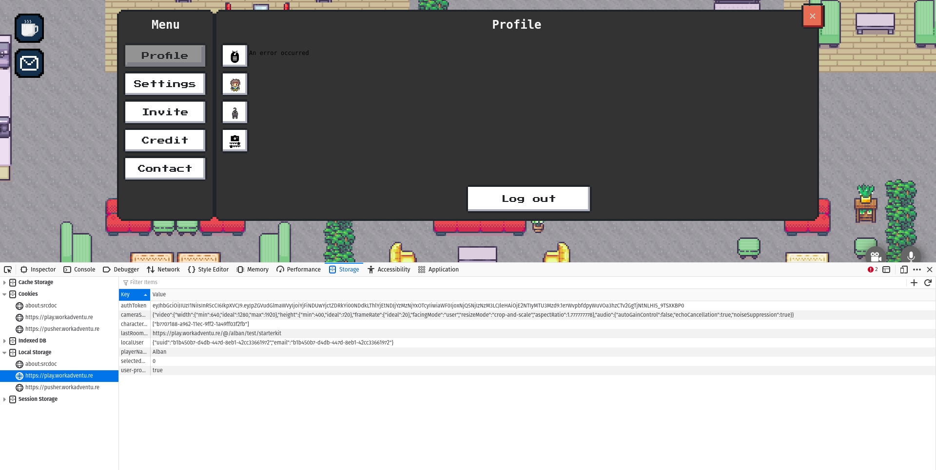 Profile page is displayed with error for "anonymous" user · Issue #2066 · workadventure ...