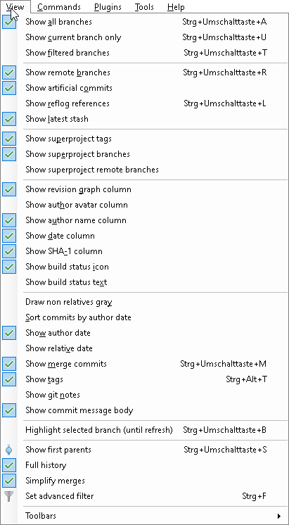 Display assigned hotkeys in View menu · Issue #9822 · gitextensions/gitextensions · GitHub