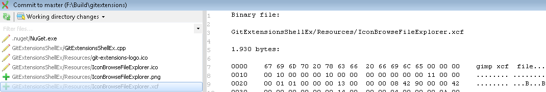 Commit dialog: inconsistent display of new binary file · Issue #5329 · gitextensions ...