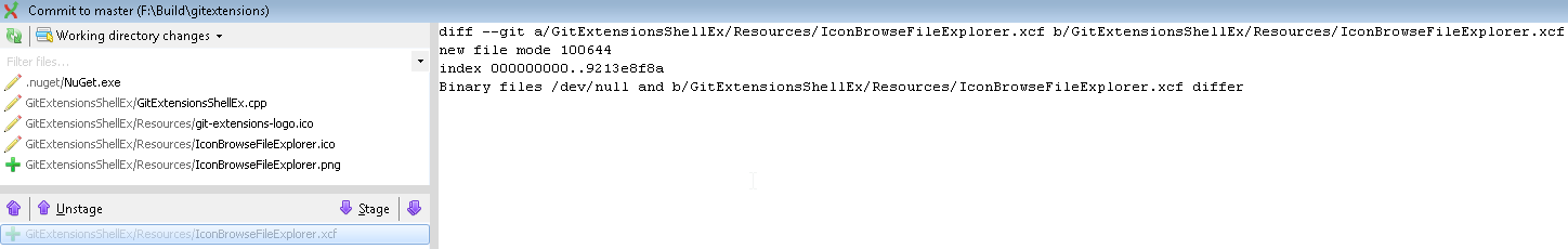 Commit dialog: inconsistent display of new binary file · Issue #5329 · gitextensions ...