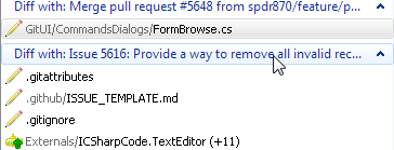 RevisionDiff on merge: ArgumentException double clicking the diff header to collapse it · Issue ...