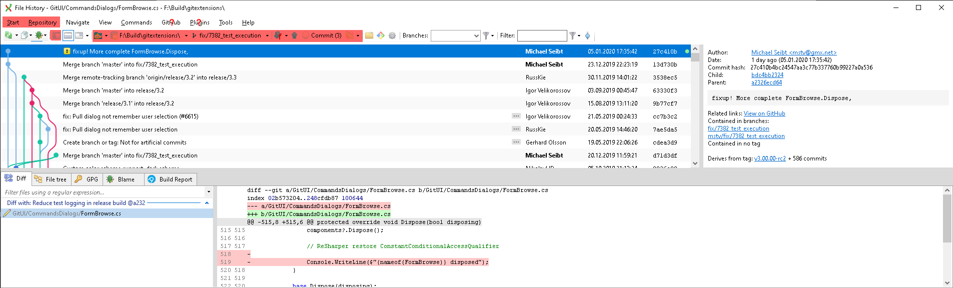 Redesign of FormFileHistory · Issue #7598 · gitextensions/gitextensions · GitHub