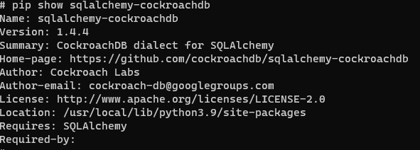 error on create_engine · Issue #199 · cockroachdb/sqlalchemy-cockroachdb · GitHub