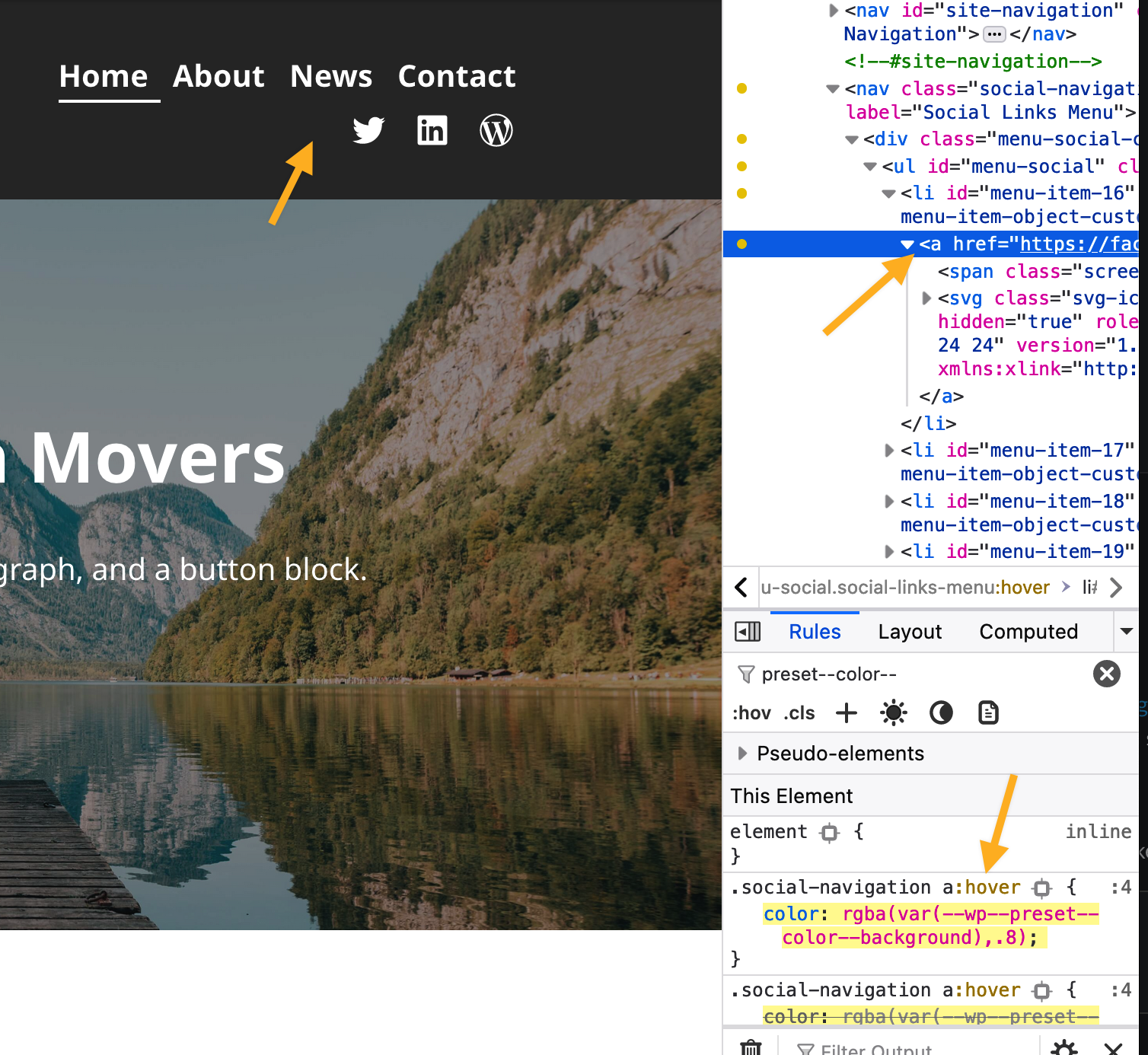 Morden: social icons invisble on hover · Issue #4513 · Automattic ...