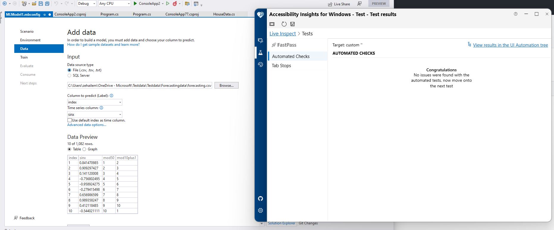 A11y_Model Builder_Add Data_Input_Screen Reader: Narrator is not announcing the name of “column ...
