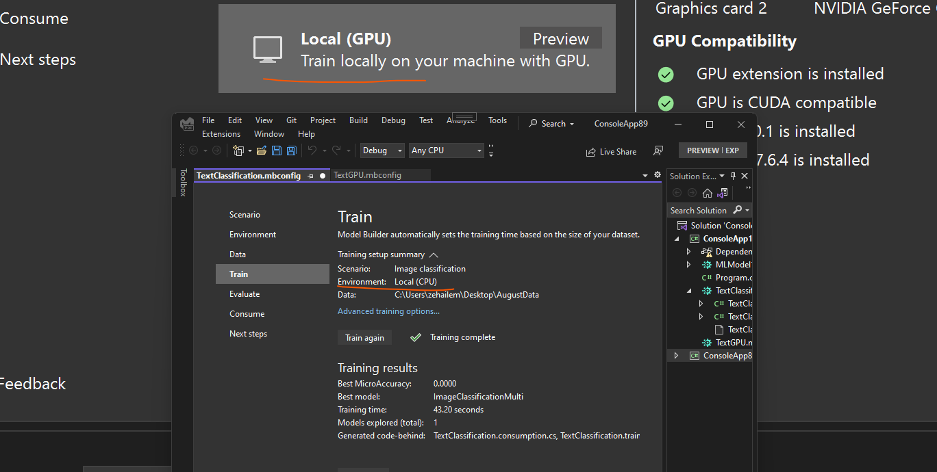 Train summary does not show selected environment for GPU when reopen MBConfig · Issue #2329 ...