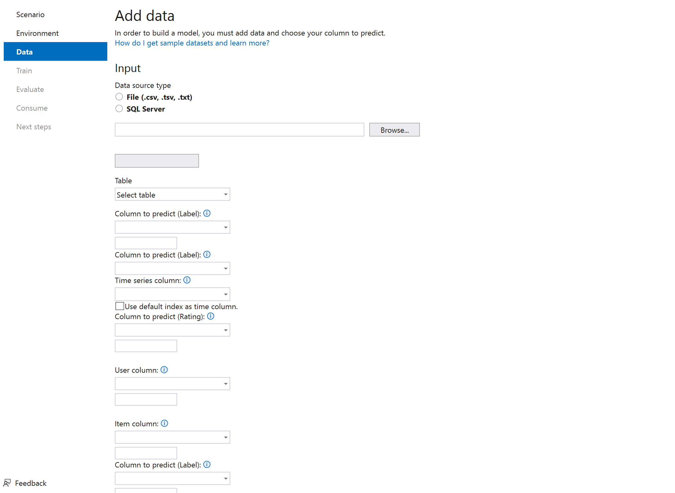 Data Page For Text Scenarios Is Messed · Issue 2576 · Dotnet Machinelearning Modelbuilder · Github