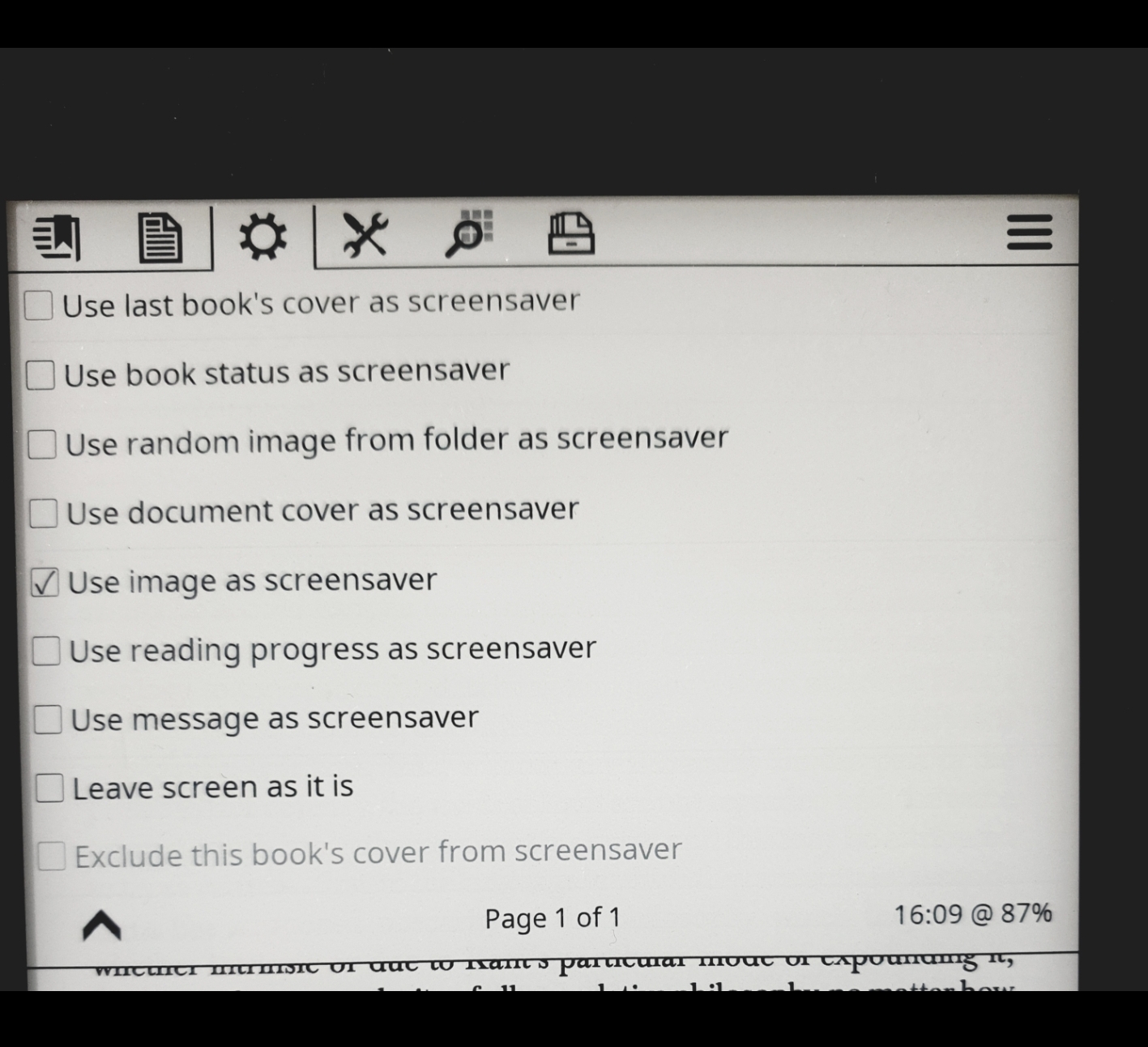 Missing screensaver settings submenu on Kobos · Issue #5459 · koreader/koreader · GitHub