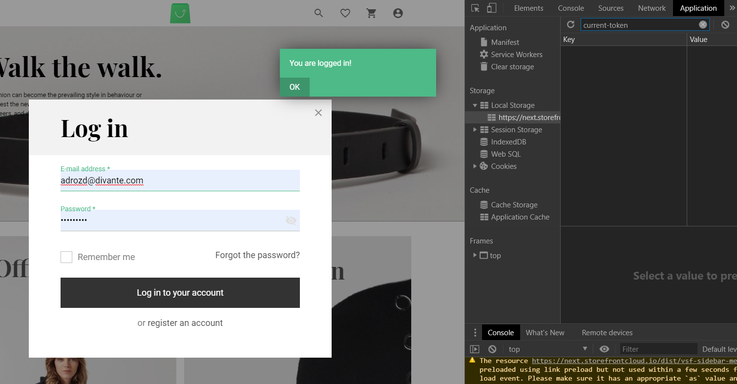 Wrong Behavior After Registration · Issue 3343 · Vuestorefront Vue Storefront · Github