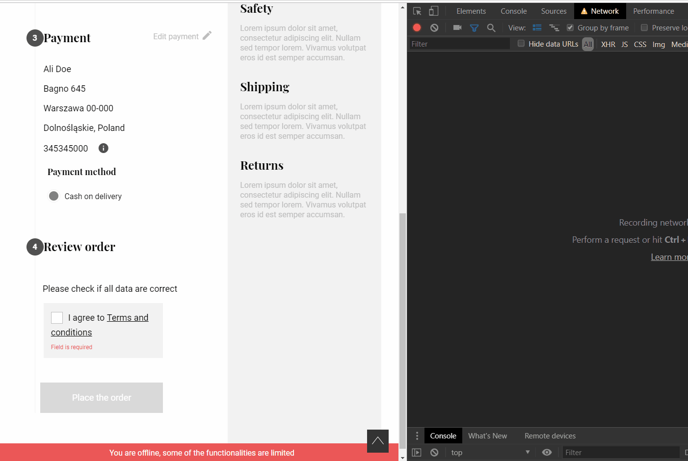 Problem with placing an order in offline mode · Issue #3346 · vuestorefront/vue-storefront · GitHub