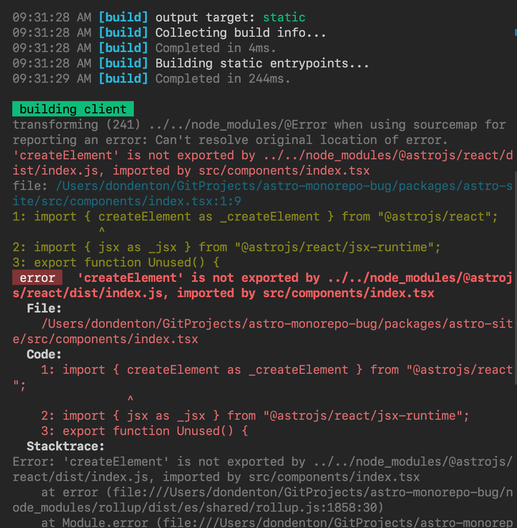 React integration: Inside NPM workspaces: use of `key` plus prop spreading causes build failure ...