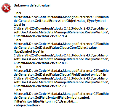 Docfx Error extracting Metadata from assembly: Unable to generate spec reference for !: · Issue ...